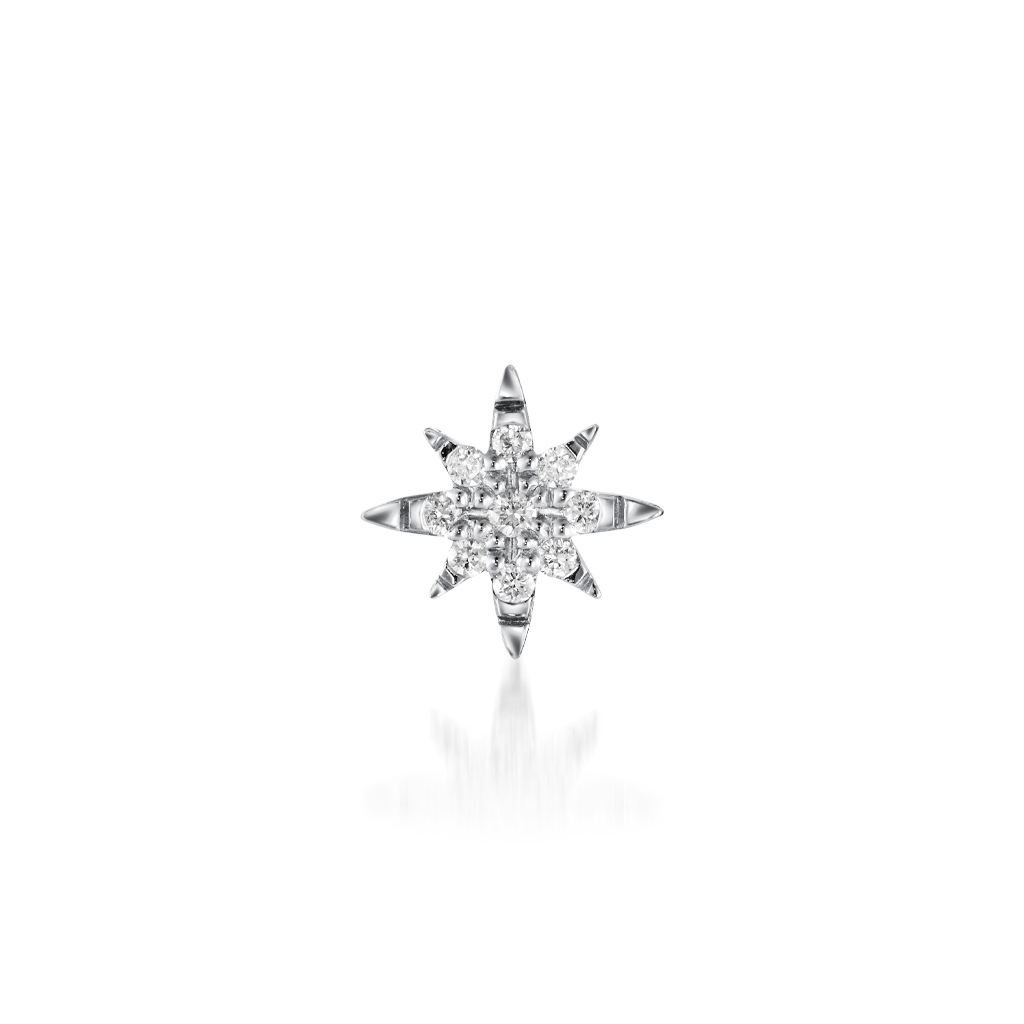 DIAMOND CROSSING STAR PIERCED EARRING(單耳) | STAR JEWELRY台灣-日本首席時尚輕珠寶