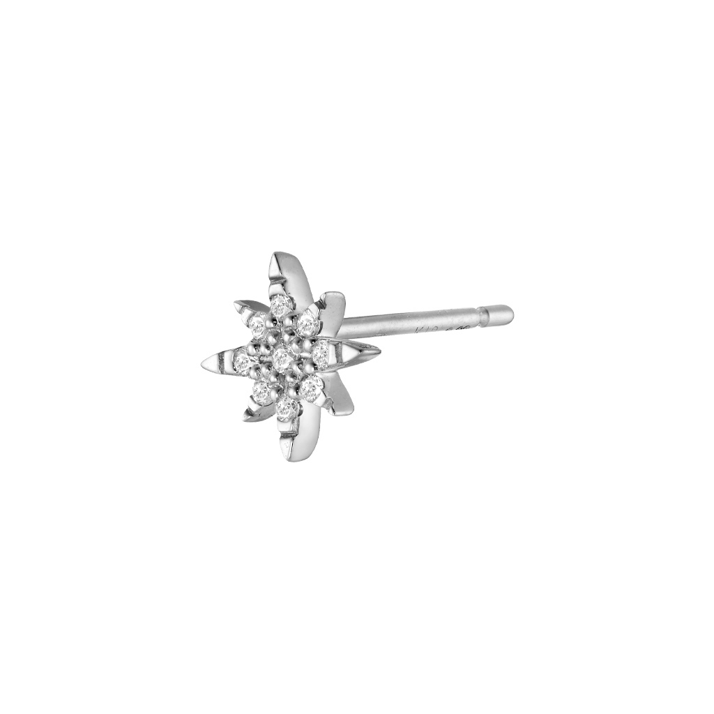 DIAMOND CROSSING STAR PIERCED EARRING(單耳) | STAR JEWELRY台灣-日本首席時尚輕珠寶