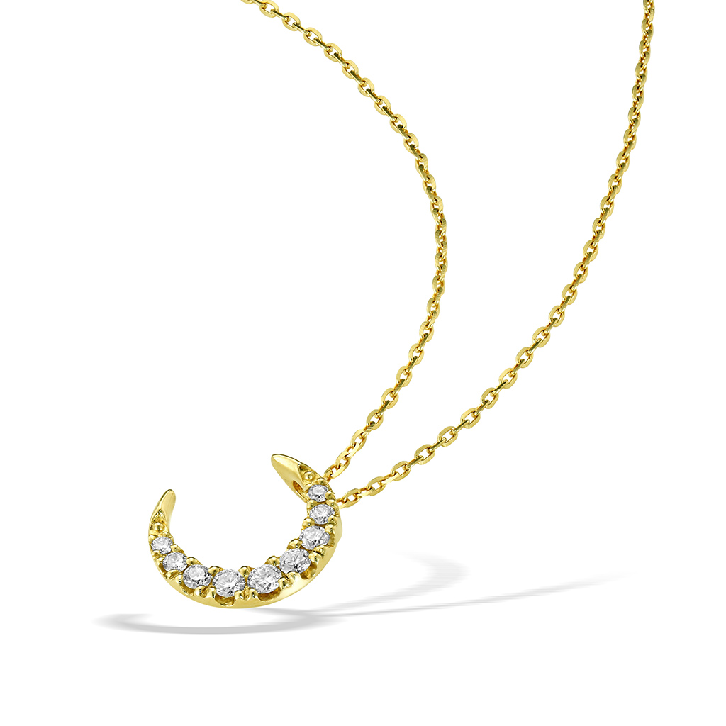 DIAMOND MOON NECKLACE | STAR JEWELRY台灣-日本首席時尚輕珠寶